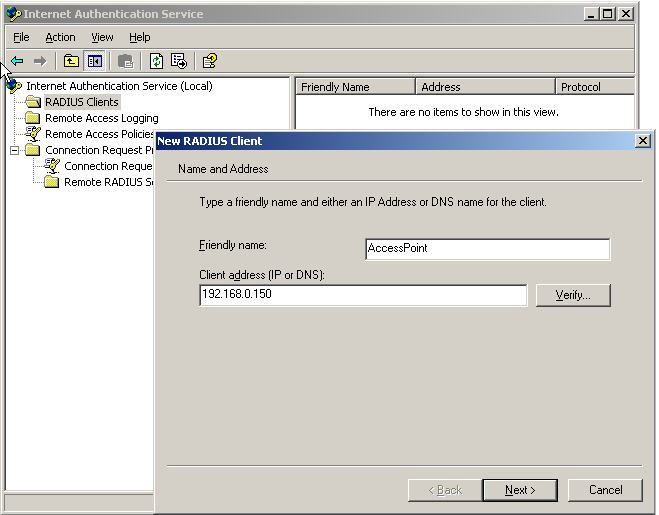 Microsoft Internet Authentication Service (IAS)